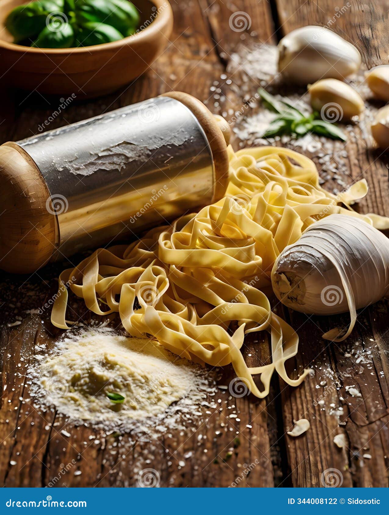 Artisanal Pasta-Making Scene Stock Illustration - Illustration of ...