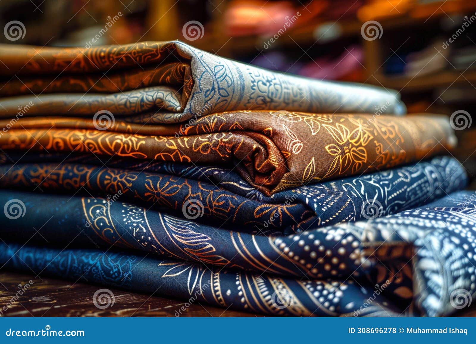 Artisanal Showcase Hand Drawn Patterns on Batik Fabric Highlight Creativity Stock Illustration ...