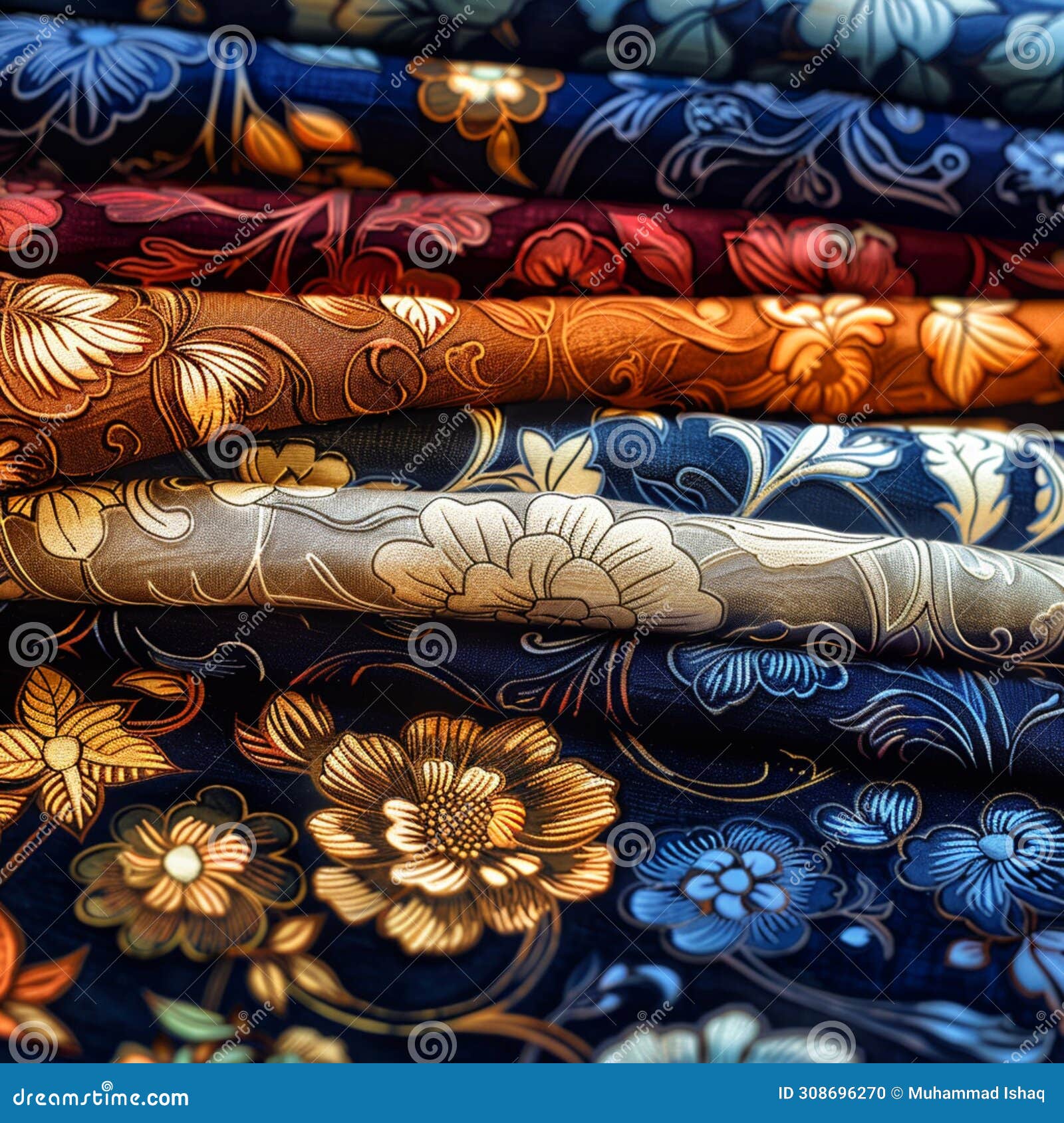 Artisanal Showcase Hand Drawn Patterns on Batik Fabric Highlight Creativity Stock Illustration ...