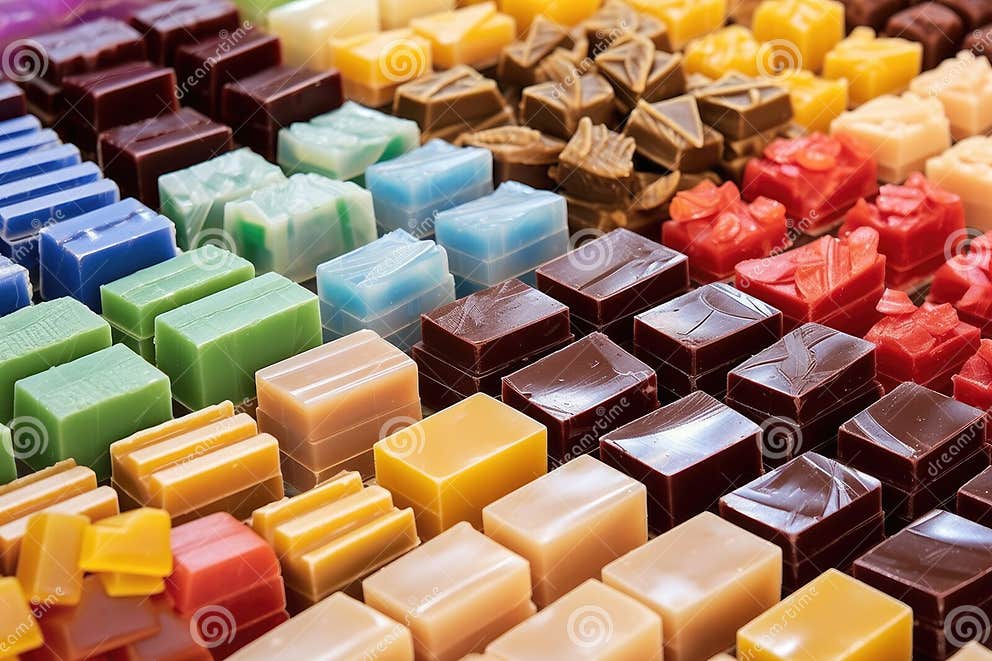 Artisanal Soaps in an Array of Colors and Shapes Stock Photo - Image of ...