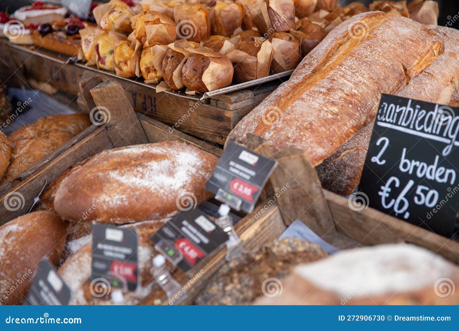 Artisian Bread Stand stock photo. Image of displayed - 272906730