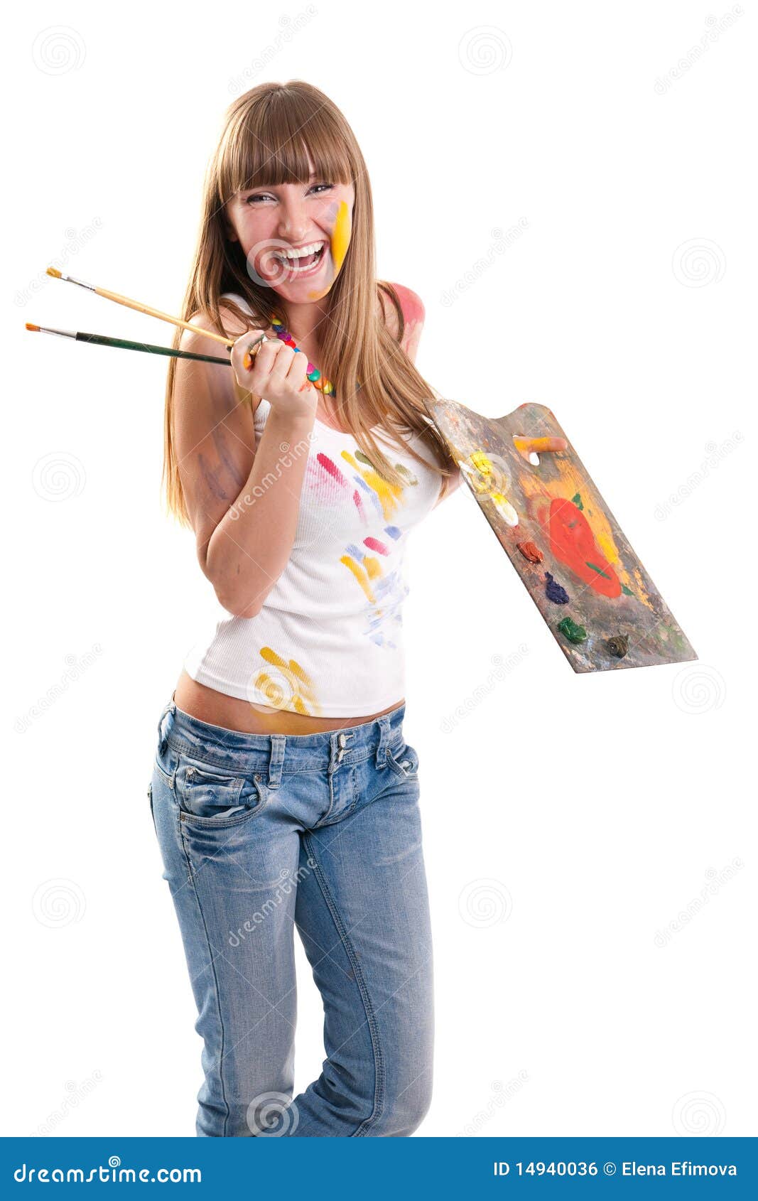 Artist stock photo. Image of painter, cheerful, messy - 14940036