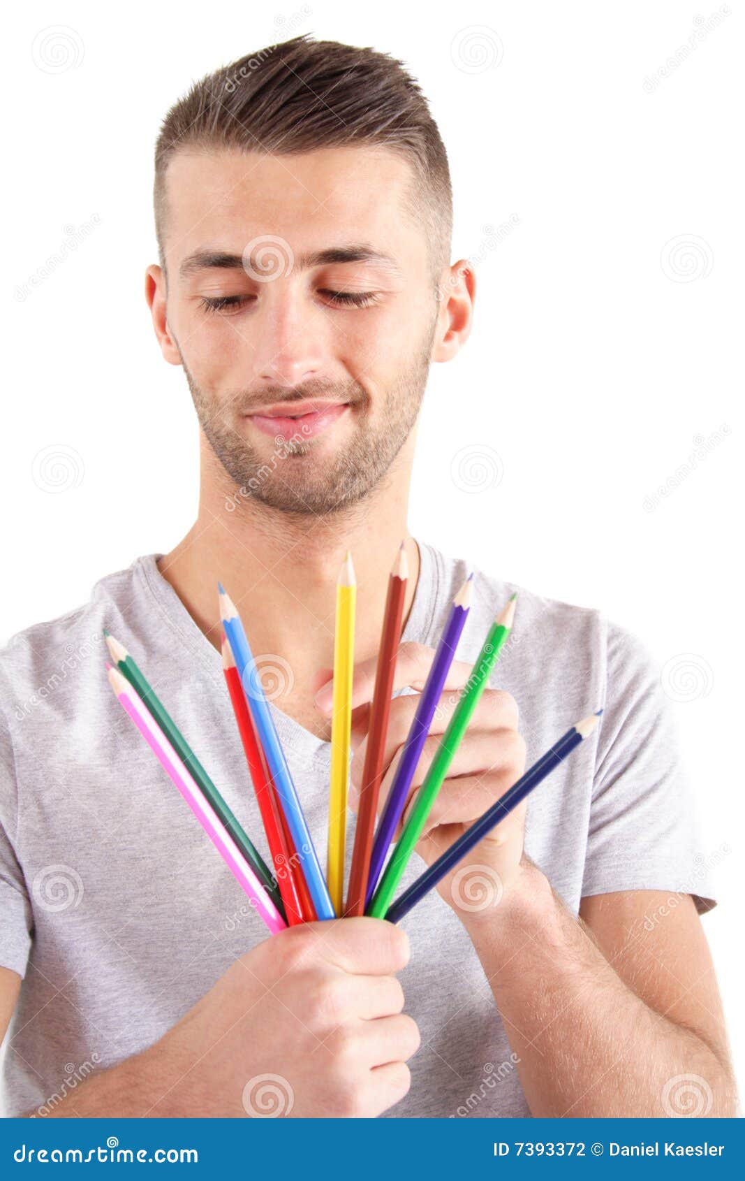 Artist stock photo. Image of male, masculine, three, crayon - 7393372