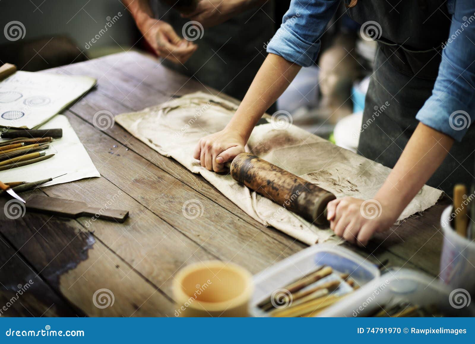 Artist Art Clay Work Clay Model Concept Stock Photo - Image of ...