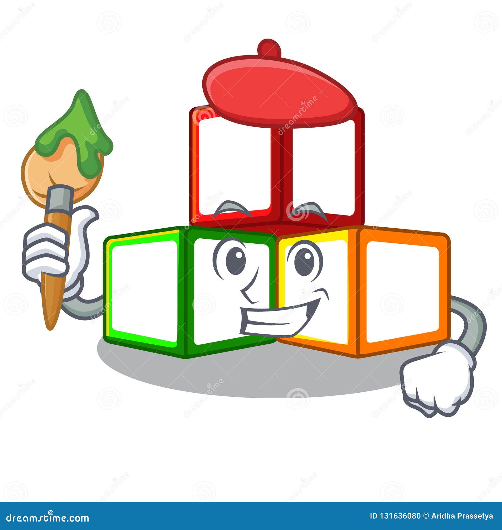 Artist Bright Toy Block Bricks on Cartoon Stock Vector - Illustration ...