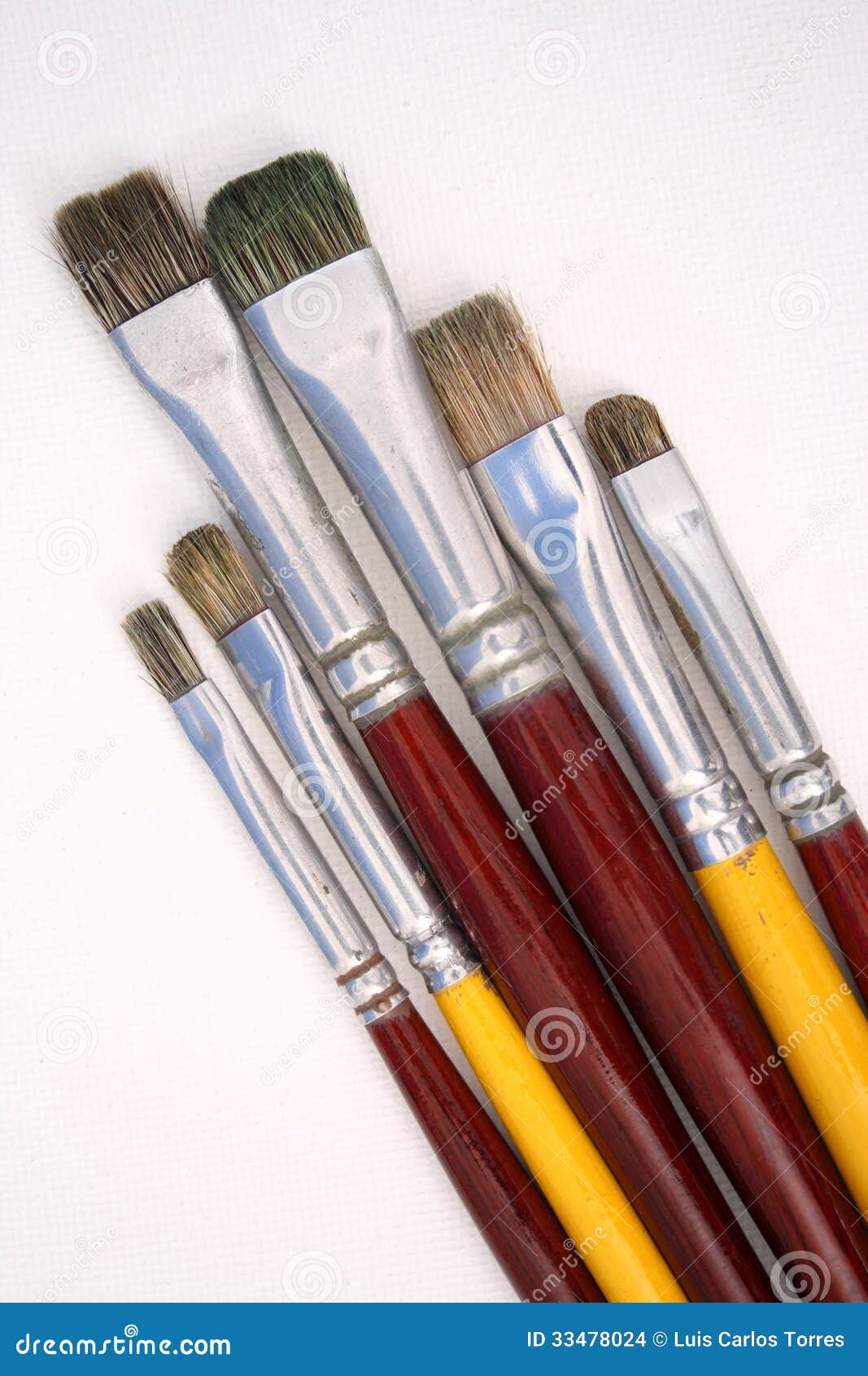 Artist brushes on canvas stock photo. Image of texture - 33478024