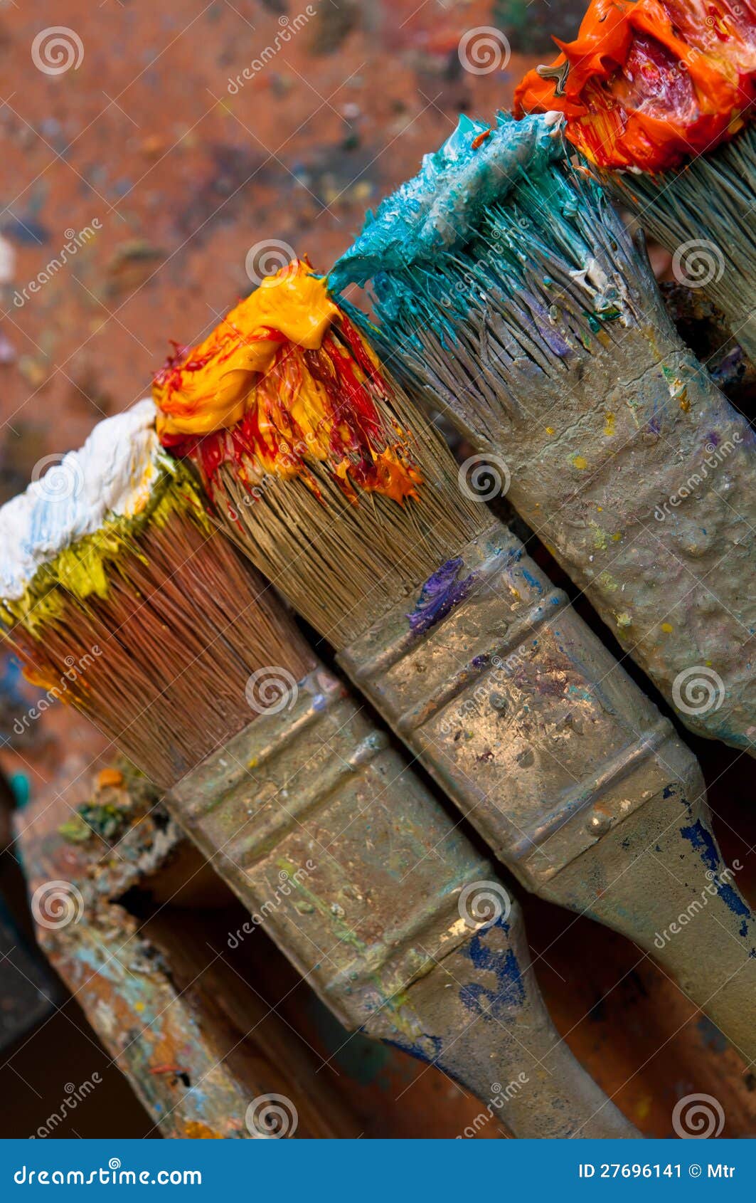 Artist Brushes Close-up stock image. Image of still, descriptive - 27696141