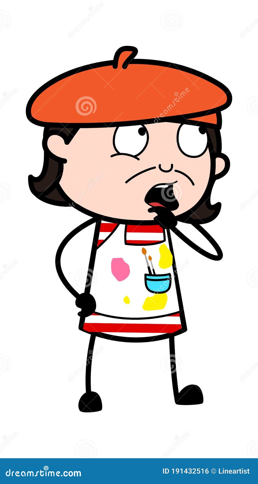 Artist Cartoon wondering stock illustration. Illustration of question ...