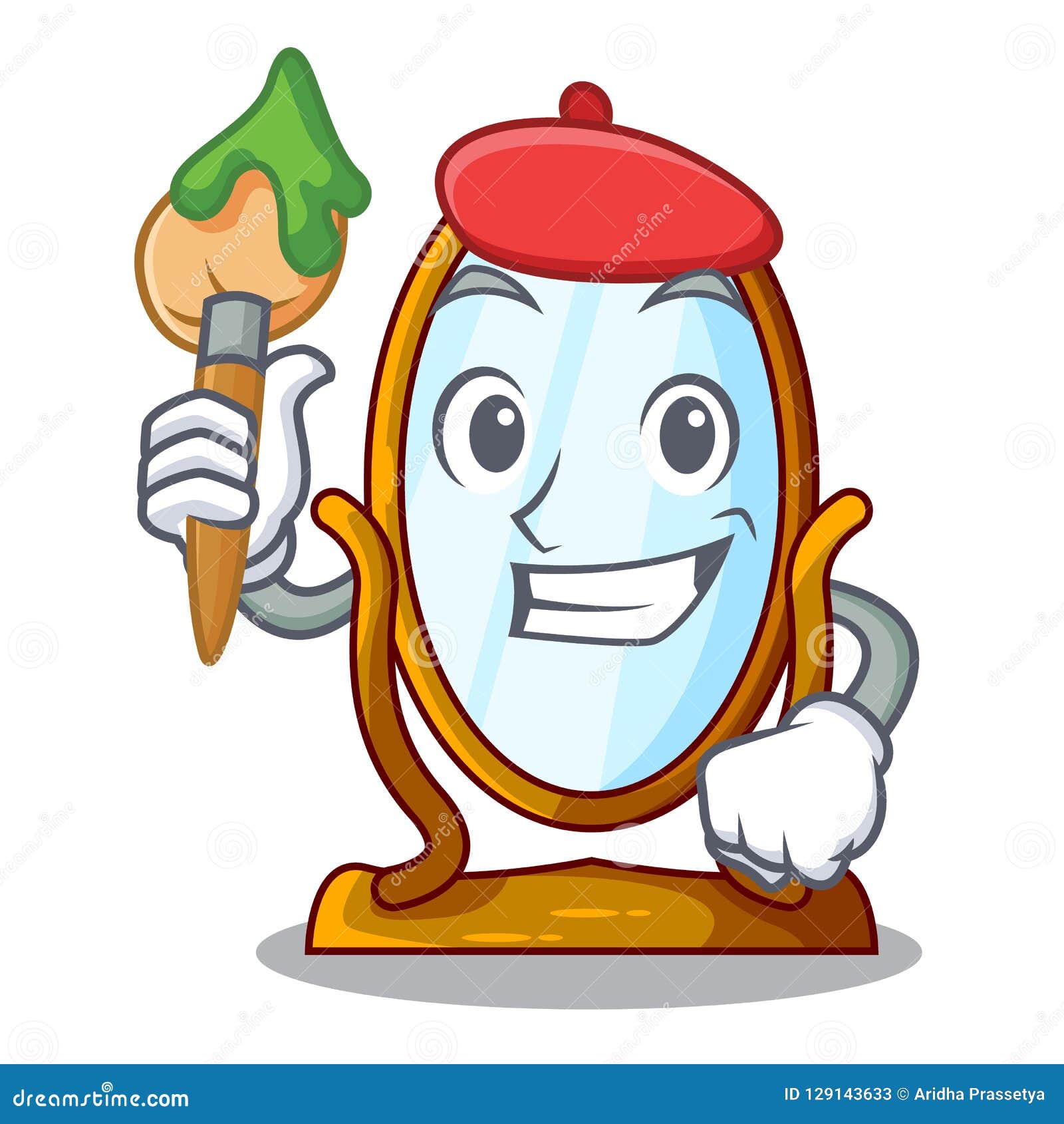 Artist Character Big Mirror in Beautiful Frame Stock Vector ...