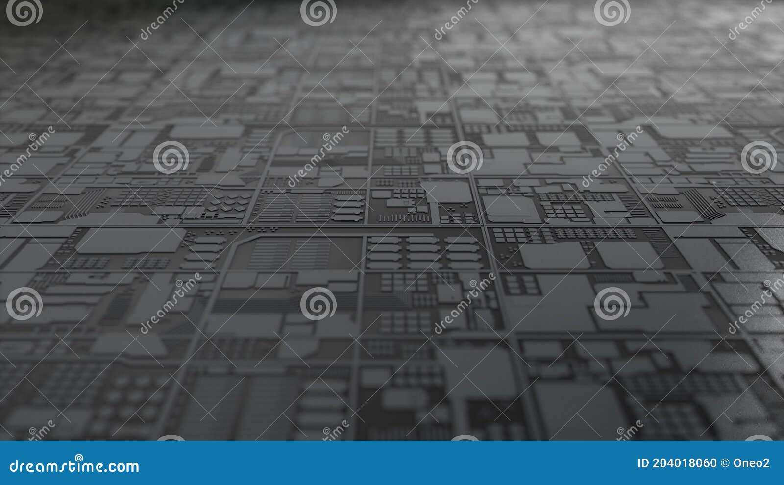 Artist Concept Rendering Close Up Silicon Chip Production. Stock ...