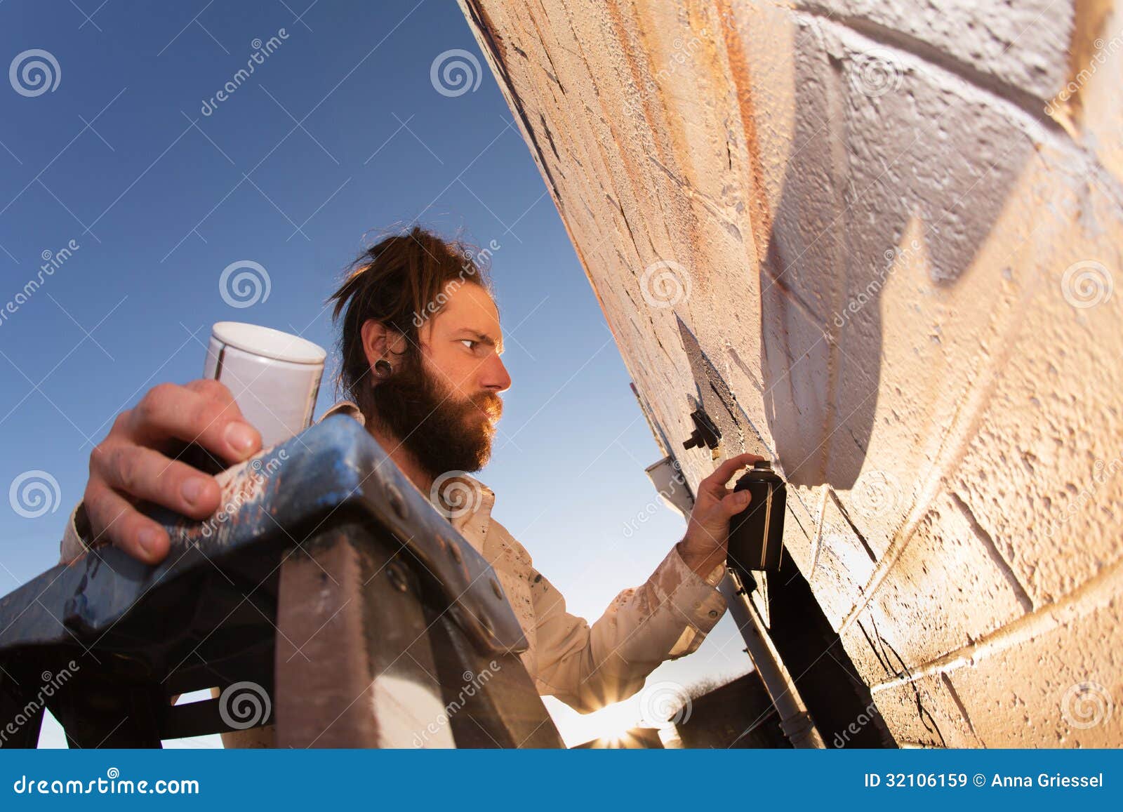 Artist Creating Mural stock image. Image of paint, piercing - 32106159