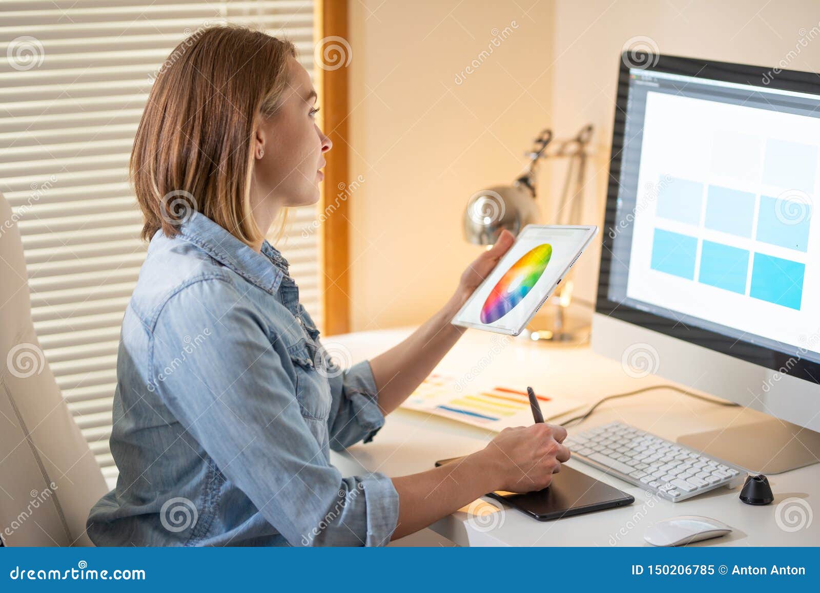 Artist Creative Designer.web Development.work with Color Stock Image ...
