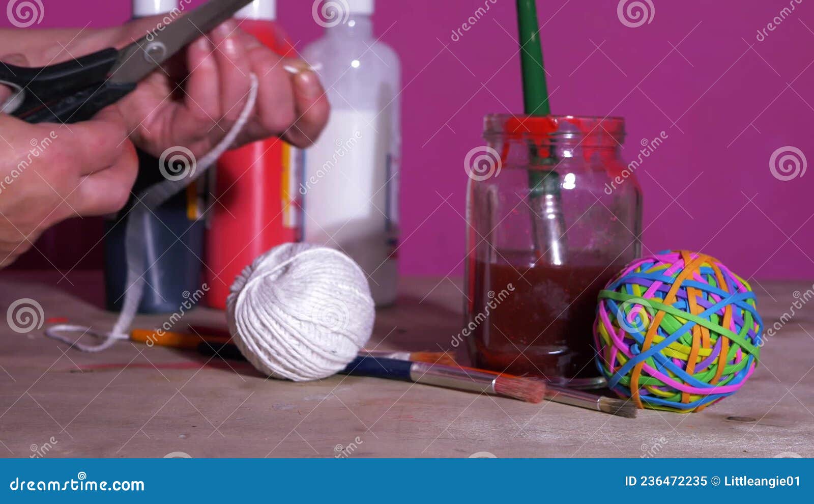 Artist Cutting String for and Craft Project Stock Video - Video of ...