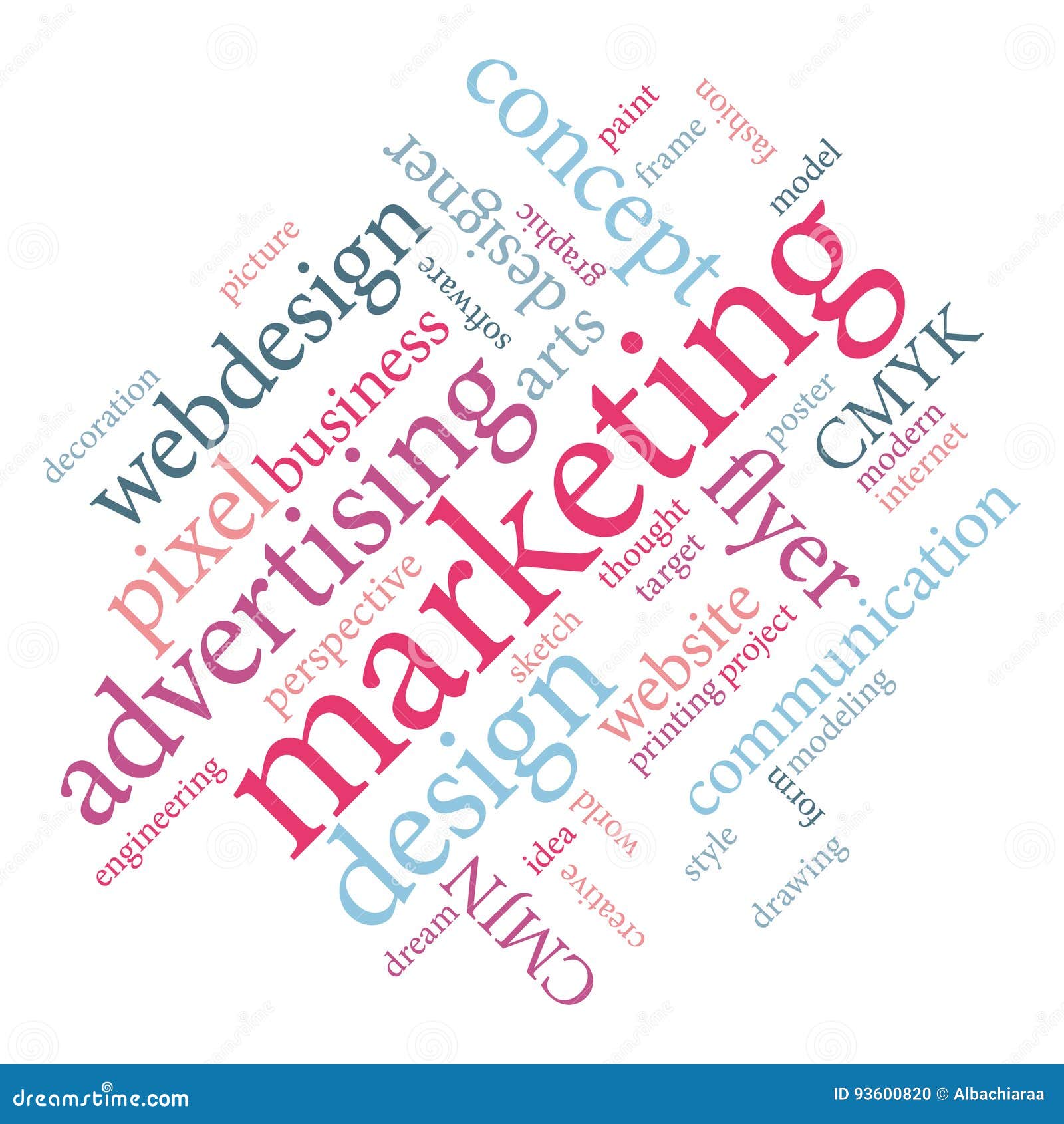 Artist Designer Creativity Poster. Pink and Blue Tones Stock Vector ...