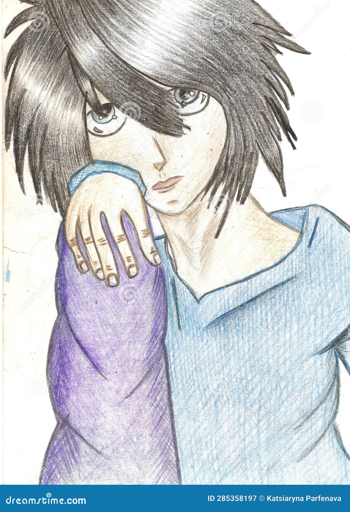 Artist Drawing an Anime Comic Book in a Studio. Anime Drawing with ...