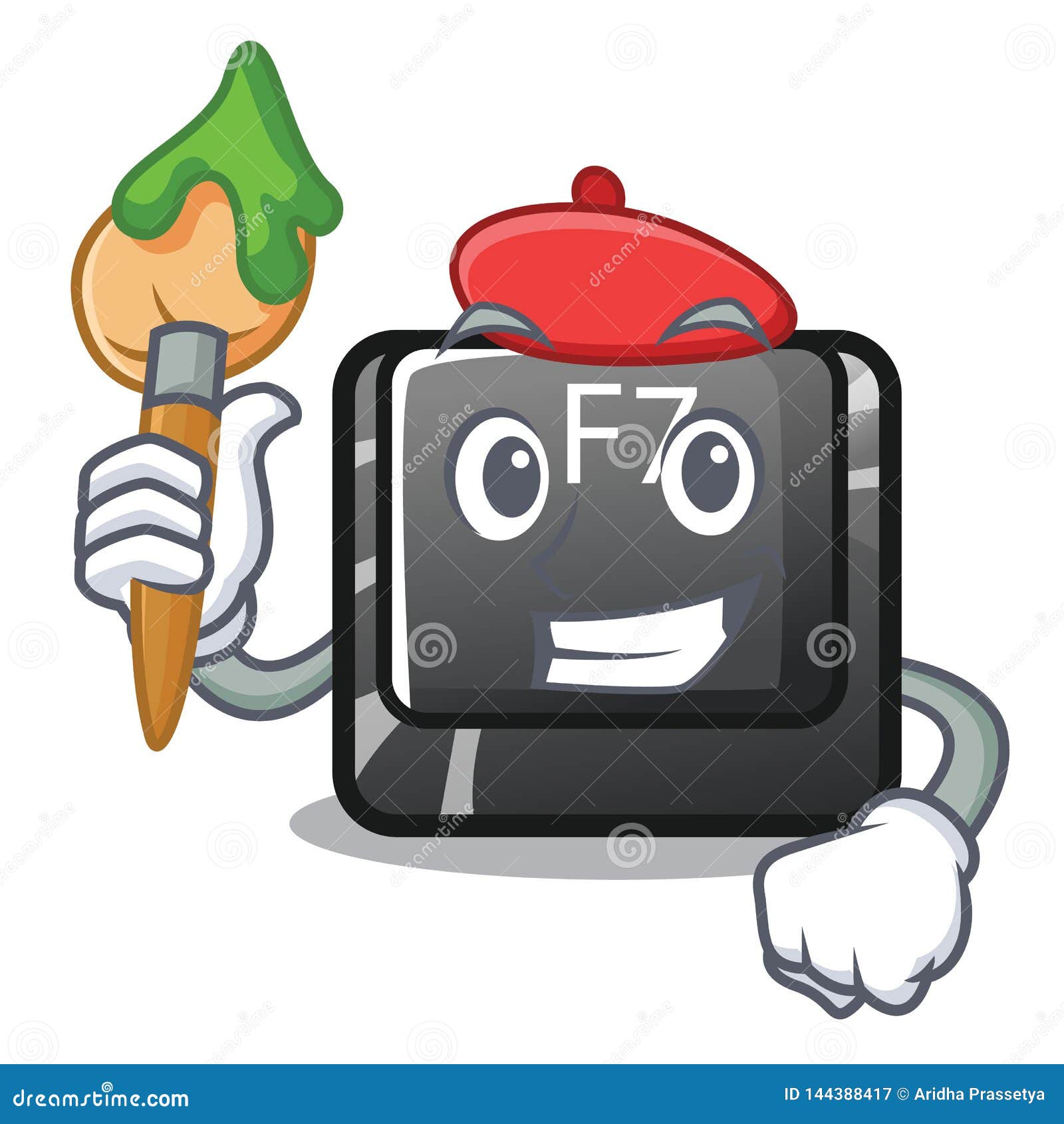 Artist F7 Button Installed on Cartoon Keyboard Stock Vector ...