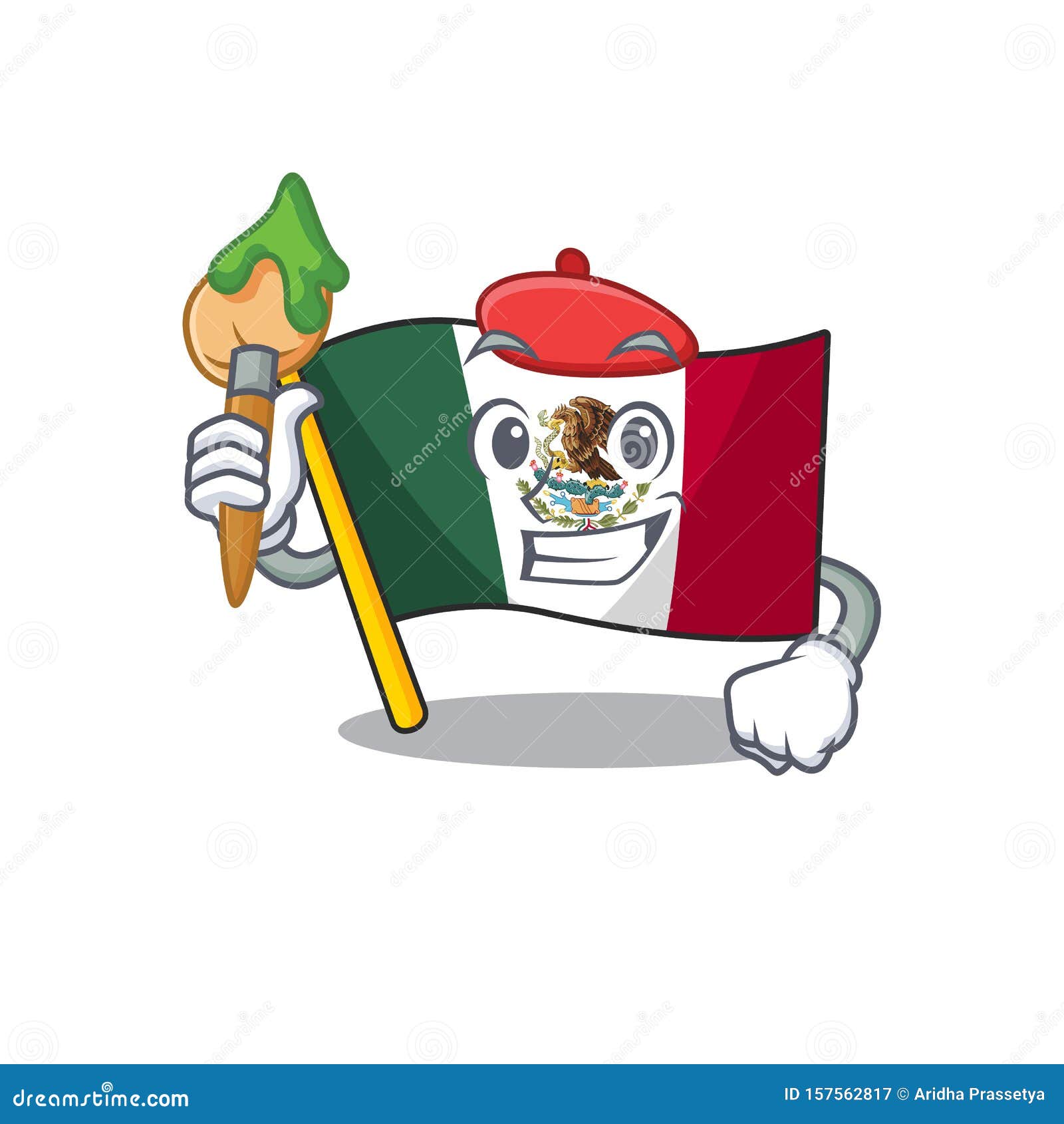 Artist Flag Mexico in the Cartoon Shape Stock Vector - Illustration of ...