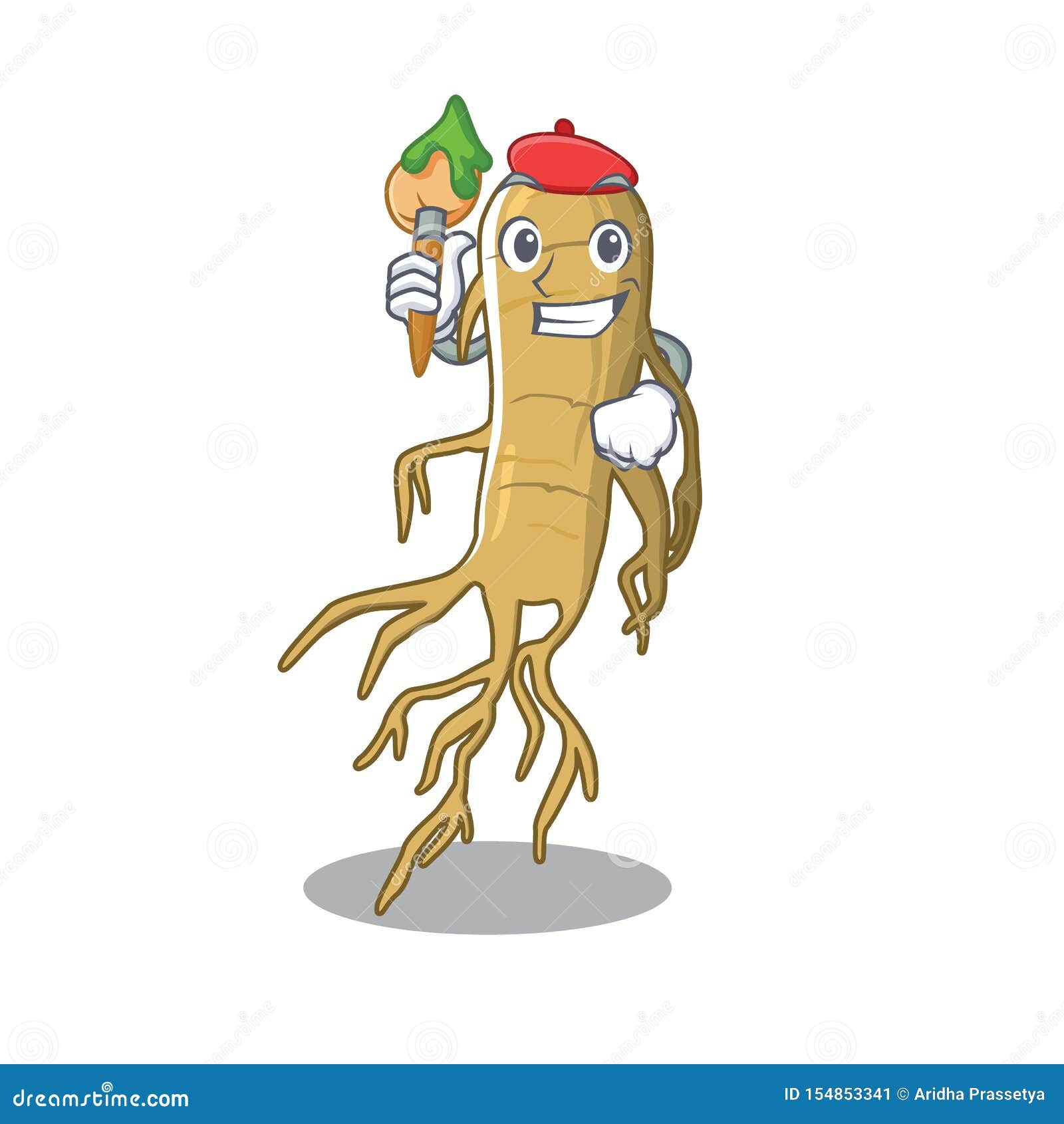 Artist Ginseng Isolated with in the Cartoon Stock Vector - Illustration ...