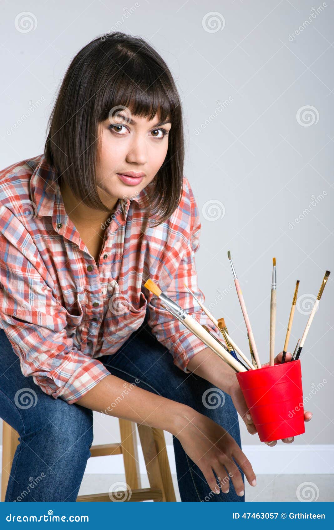 Artist-girl stock image. Image of education, adult, creativity - 47463057