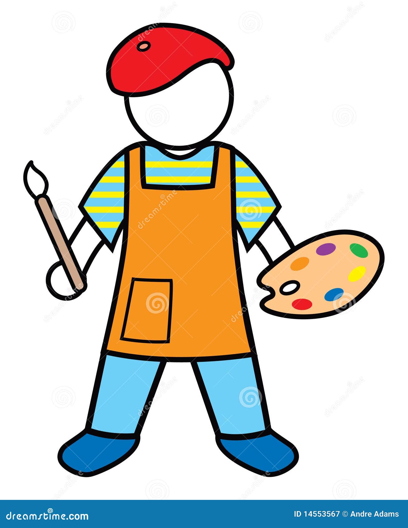 Artist guy stock vector. Illustration of cartoon, icon - 14553567