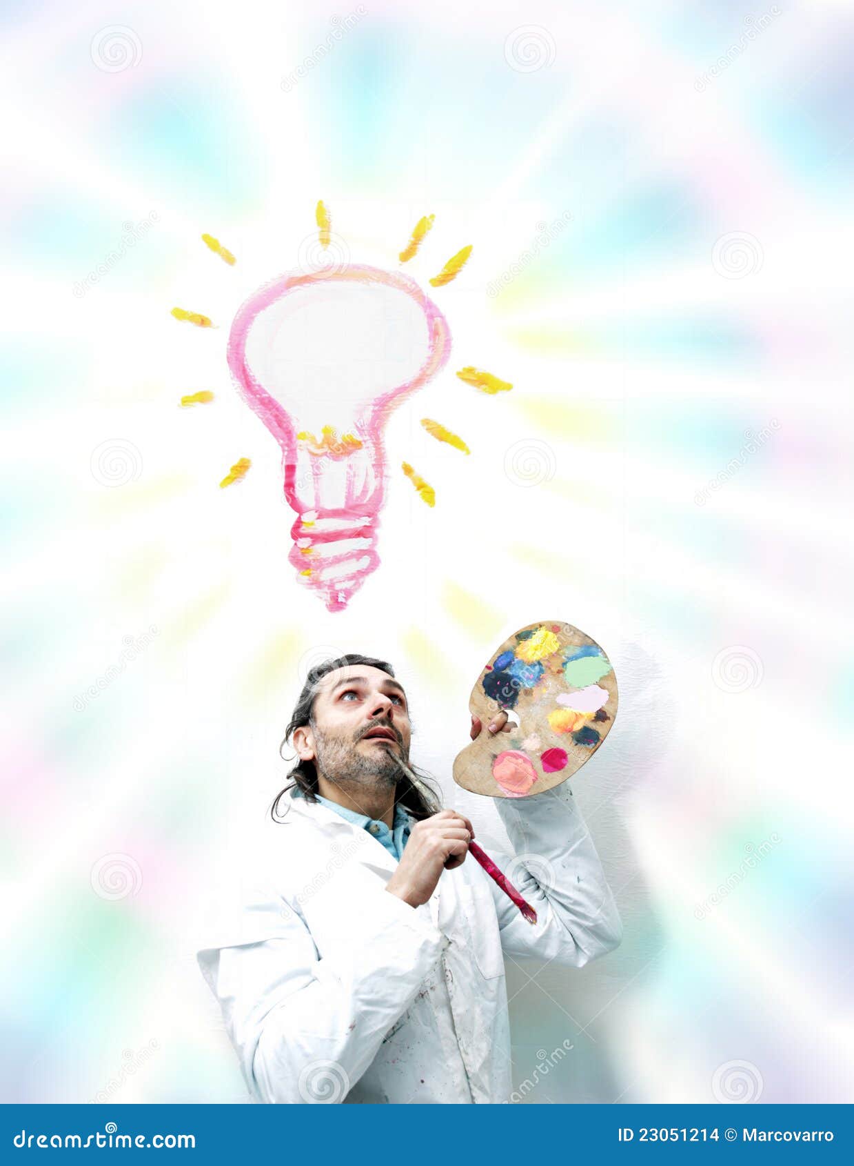 Artist has got an idea stock photo. Image of painter - 23051214