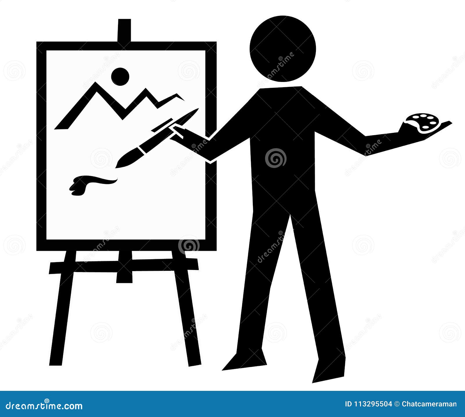 Artist Icon, Simple Drawing Man, Vector Stock Vector - Illustration of ...