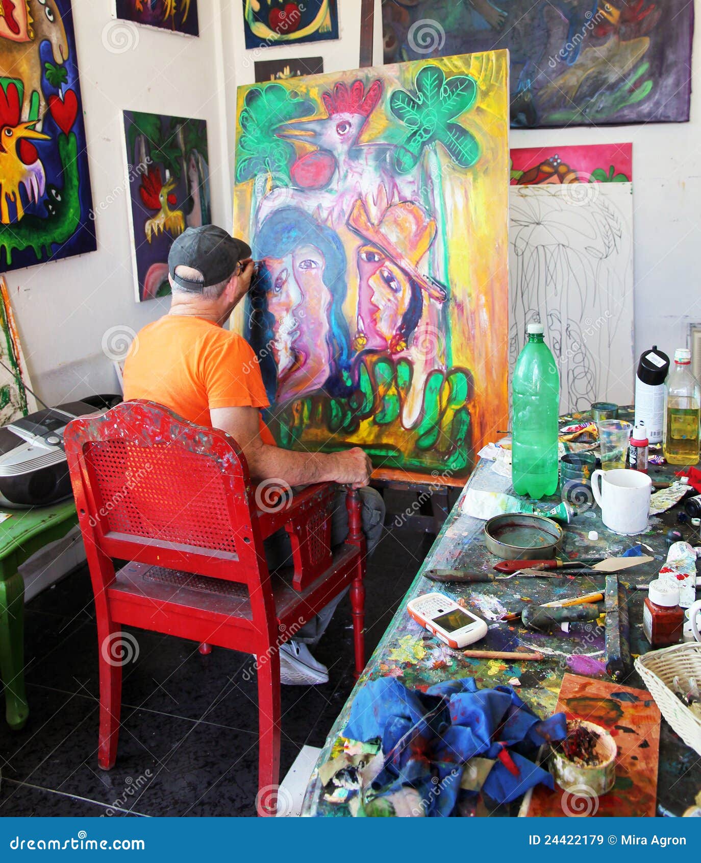 Artist Jose Fuster in His Studio. Editorial Stock Image - Image of ...