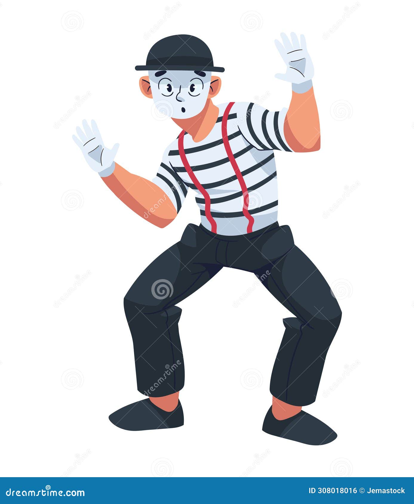 Artist male mime stock illustration. Illustration of vector - 308018016