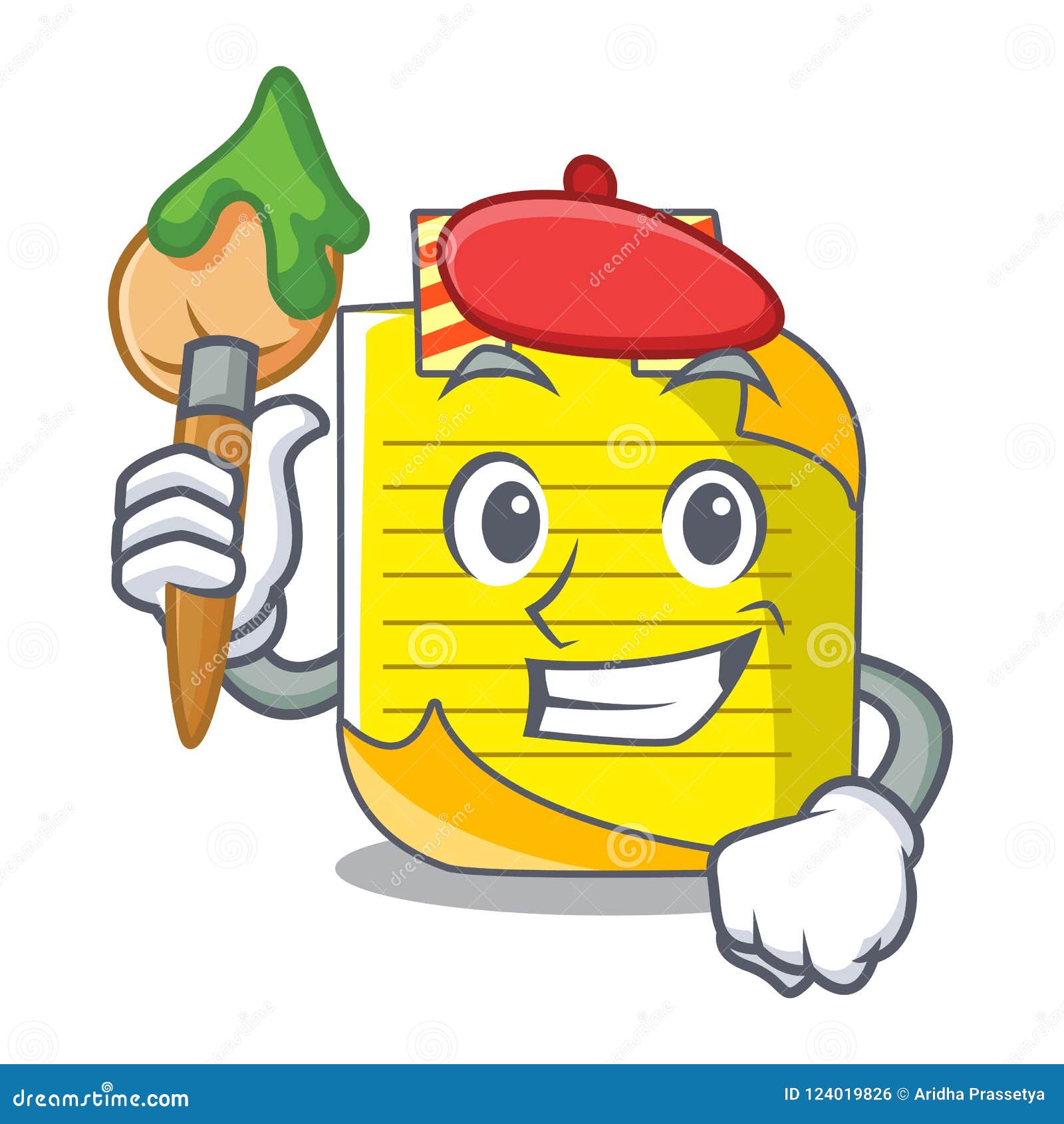 Artist Note Paper Character Cartoon Stock Vector - Illustration of ...