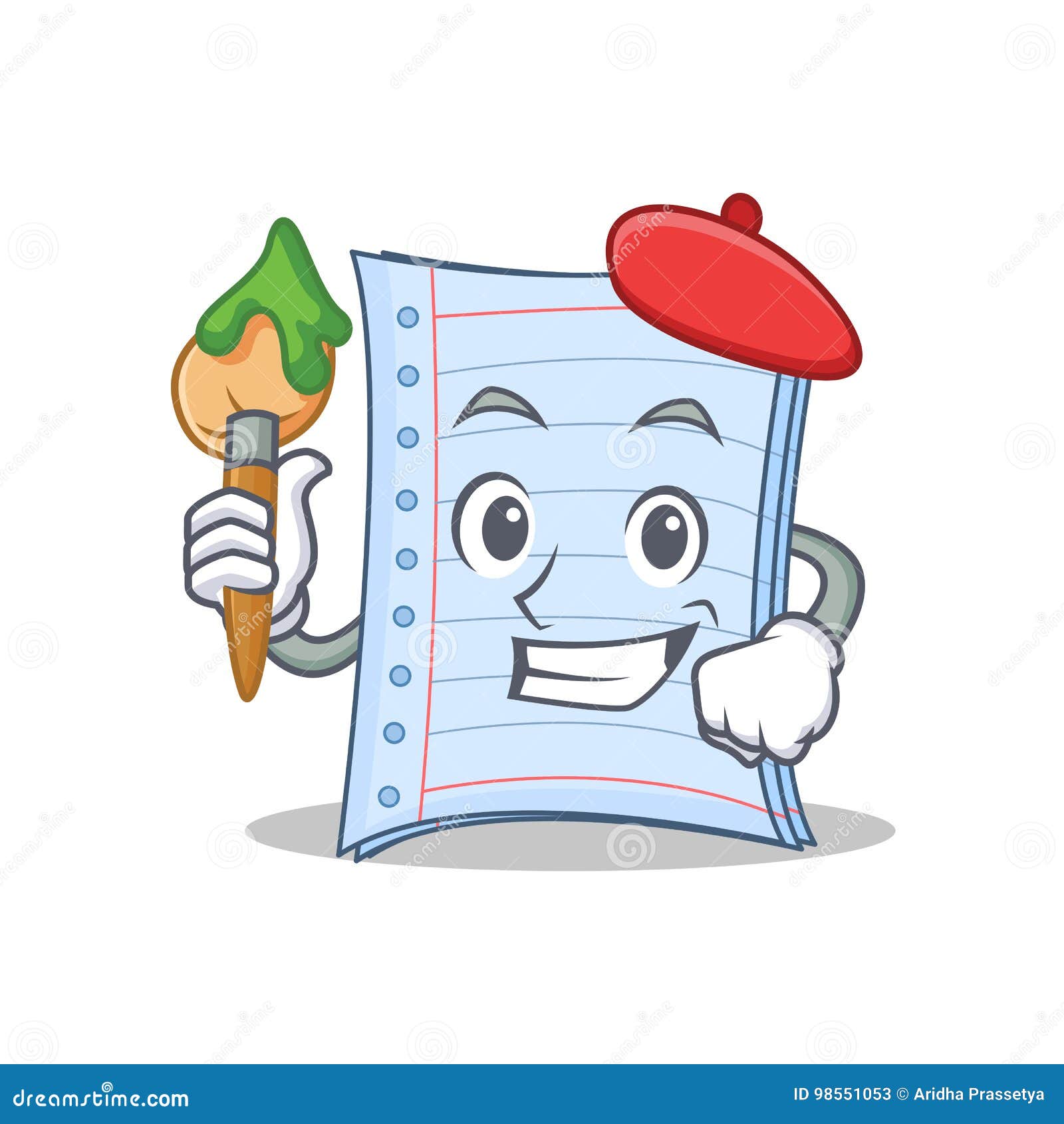 Artist Notebook Character Cartoon Style Stock Vector - Illustration of ...