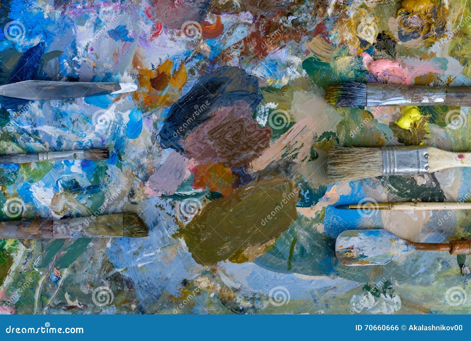 Artist paint brush stock illustration. Illustration of green - 70660666