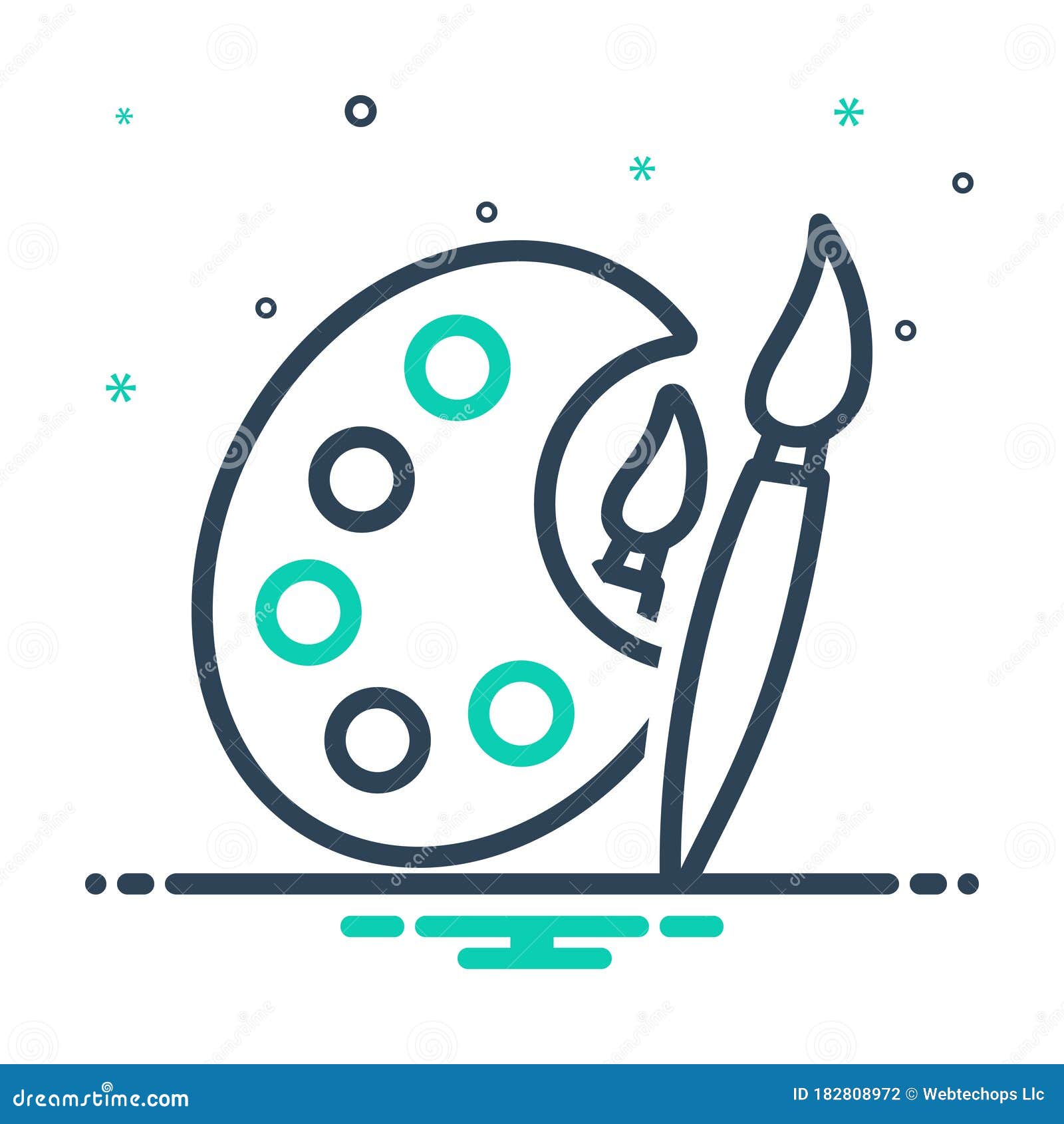 Mix Icon for Artist Paint Palette, Brush and Palette Stock Vector ...