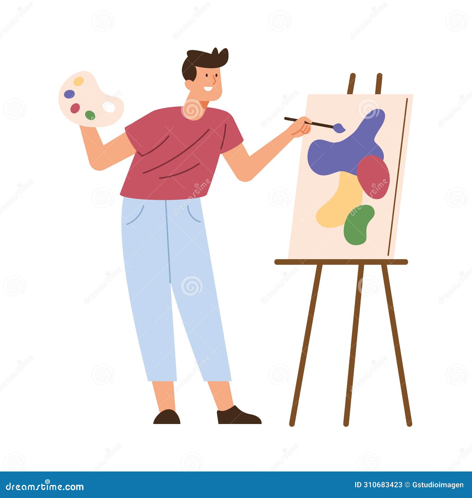 Artist painter man stock vector. Illustration of isolation - 310683423