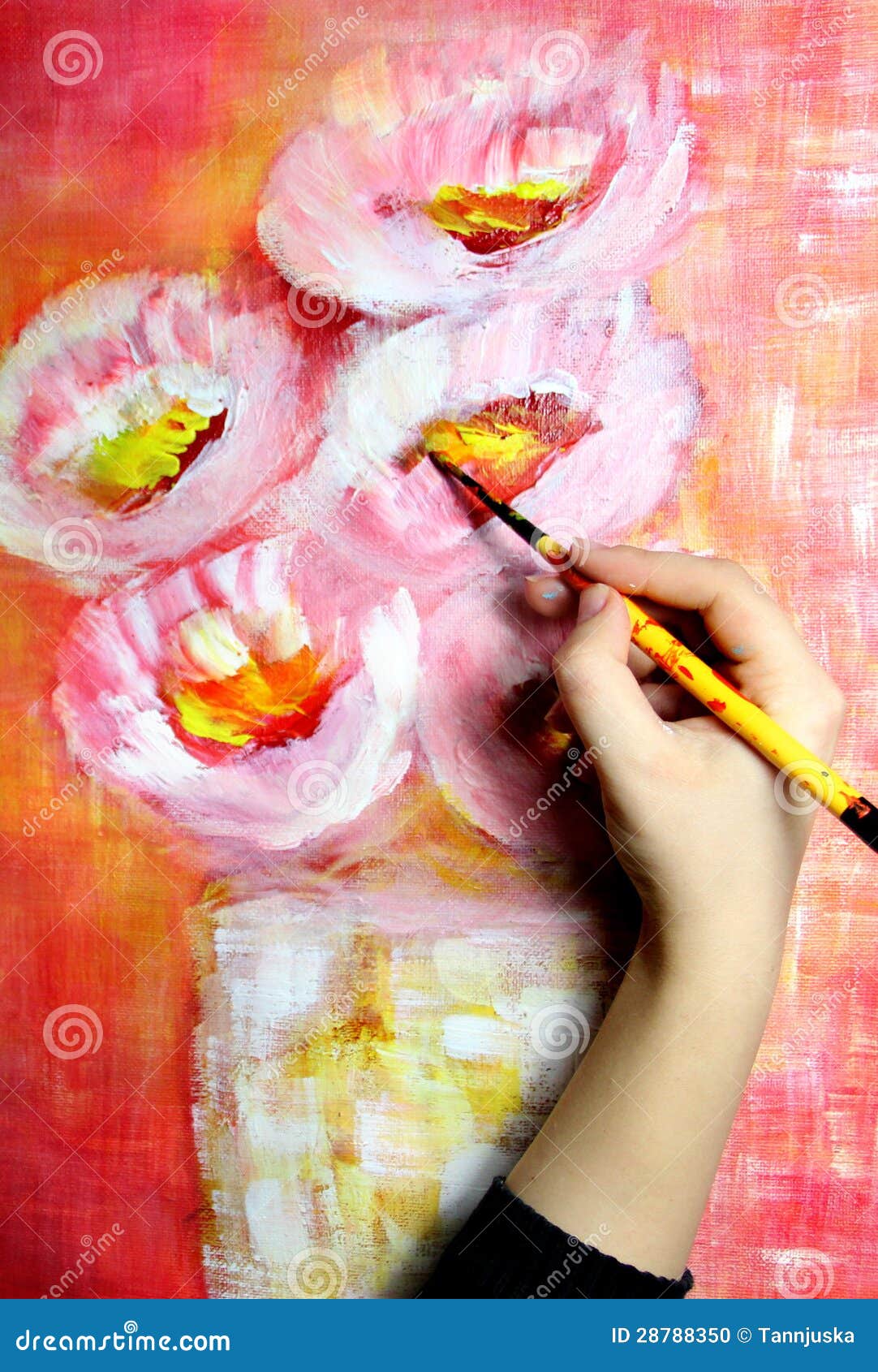 Artist paints a picture stock photo. Image of fresh, handmade - 28788350