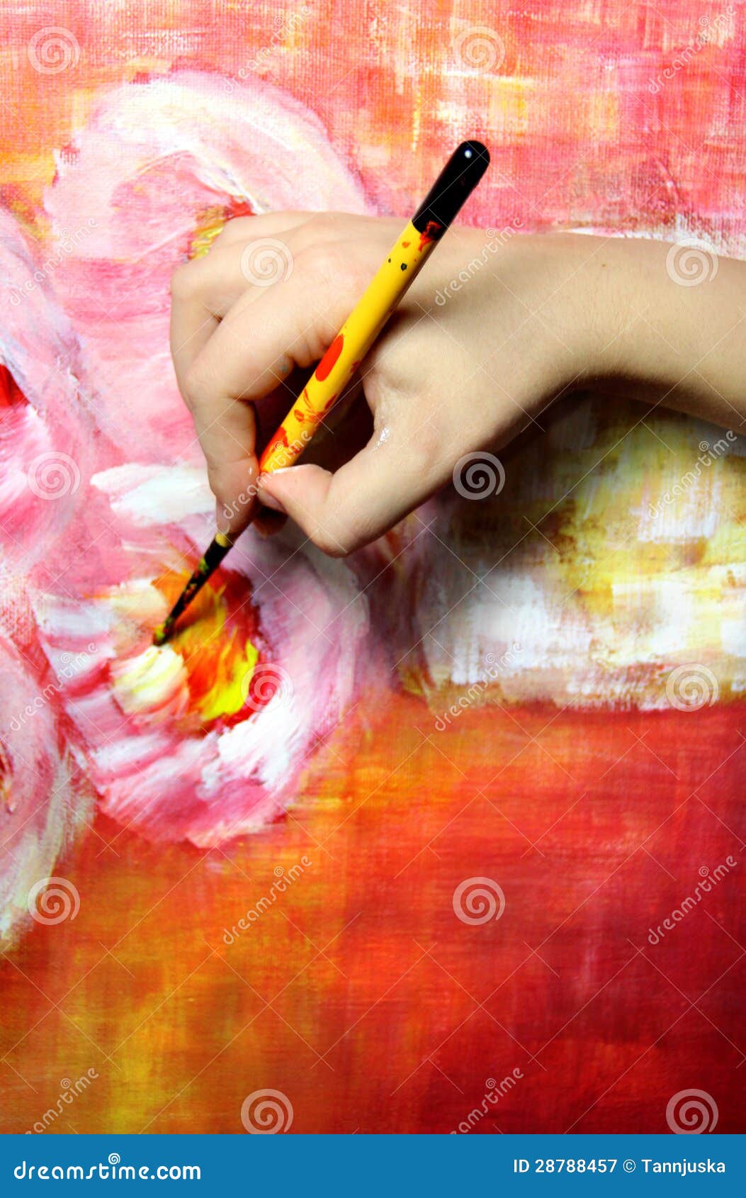Artist paints a picture stock image. Image of brush, beautiful - 28788457