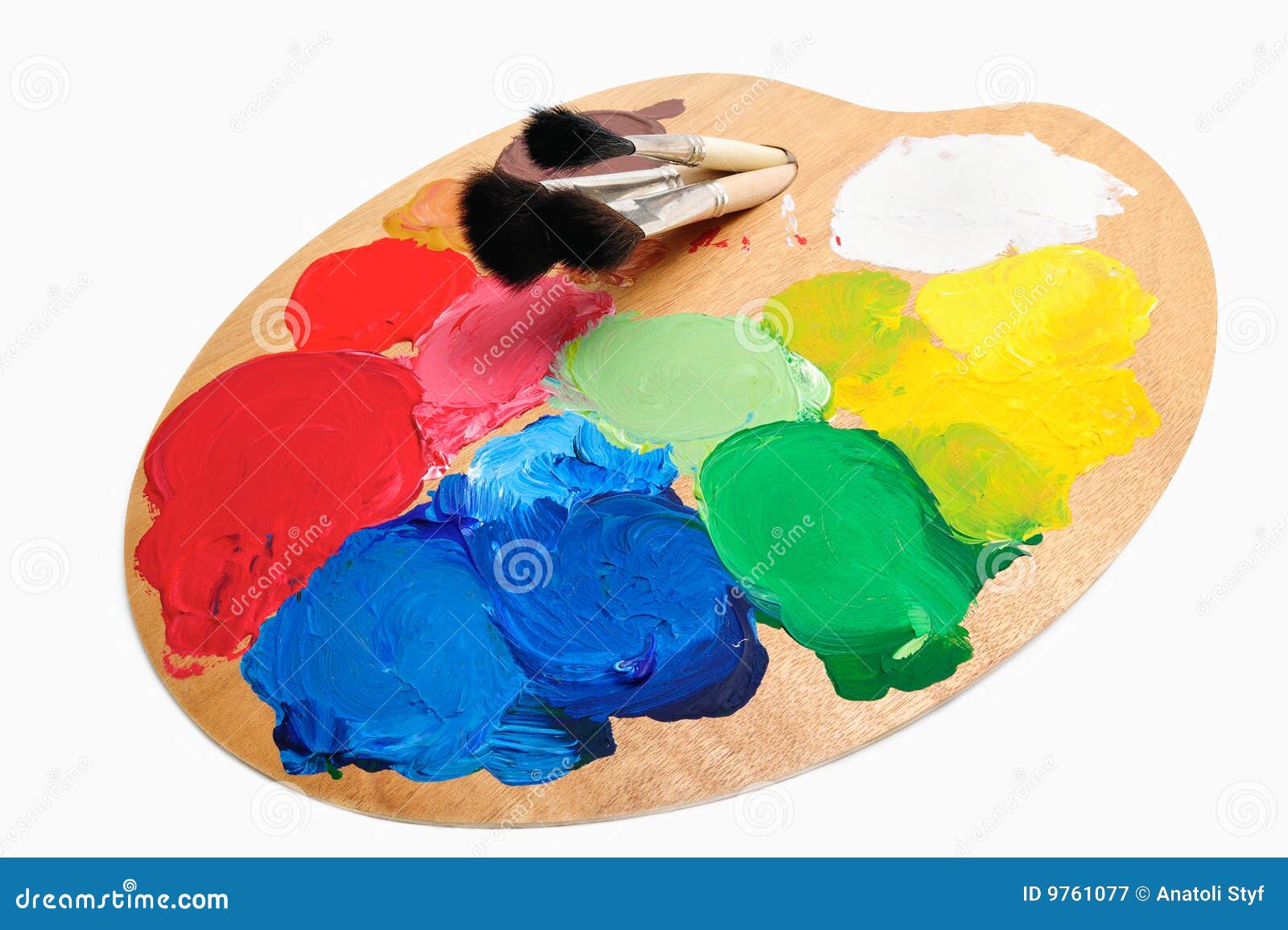 Artist Palette stock image. Image of paintbrush, brushes - 9761077