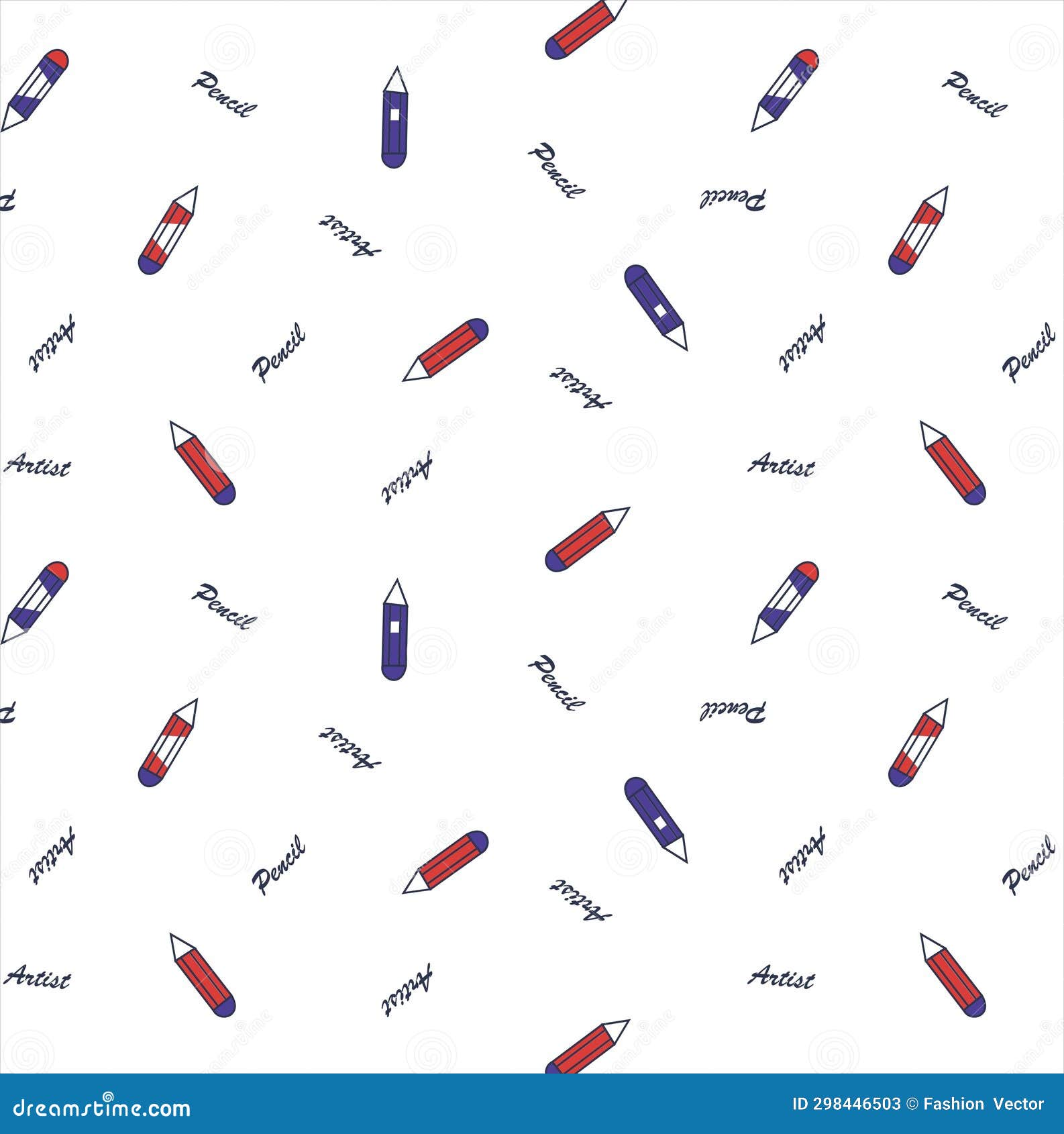 Artist Pencil All Over Print Vector Art Stock Illustration ...