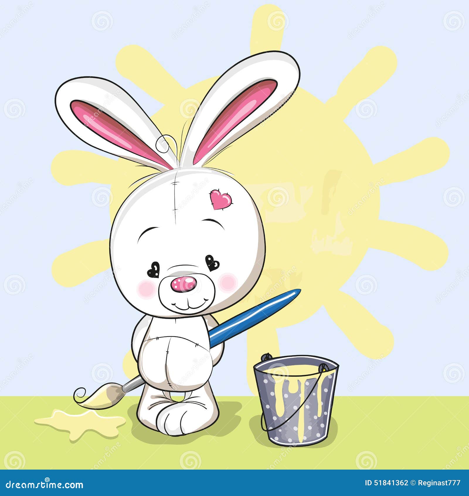 Artist Rabbit stock vector. Illustration of girl, childbirth - 51841362