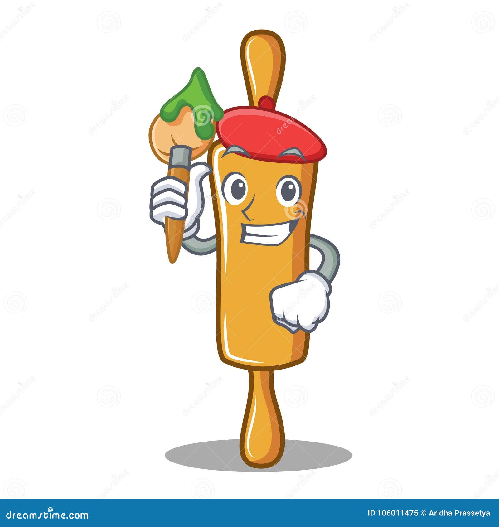 Artist Rolling Pin Character Cartoon Stock Vector - Illustration of ...