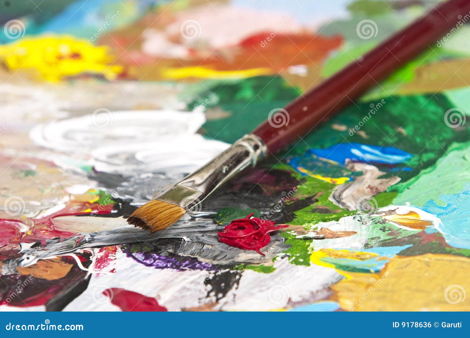 Artist s palette stock photo. Image of bristle, brush - 9178636