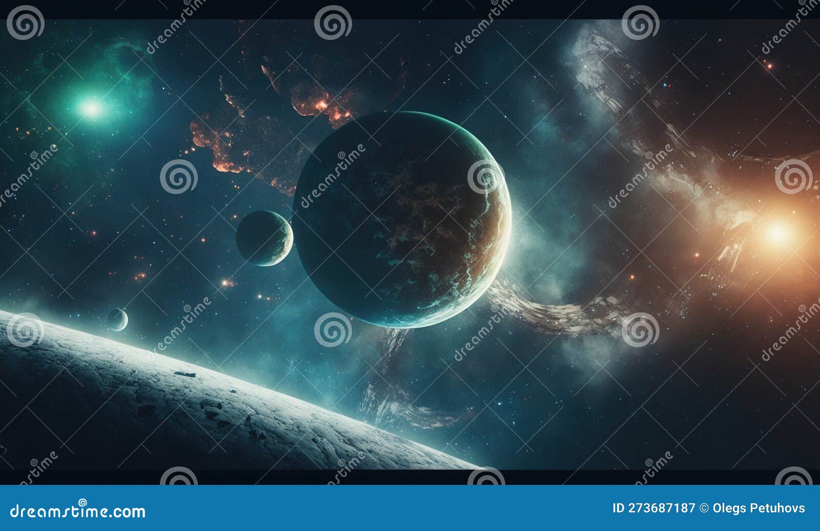 An Artist S Rendering of a Distant Planet in Space Stock Image - Image ...