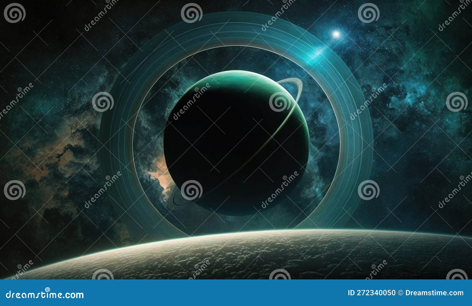 An Artist S Rendering of a Planet with Rings Around it Stock ...