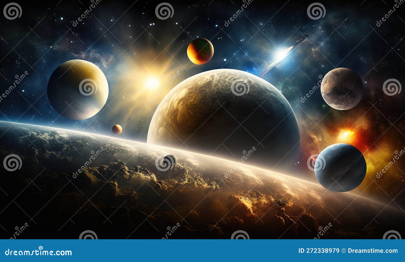 An Artist S Rendering of Planets in the Solar System Stock Illustration ...
