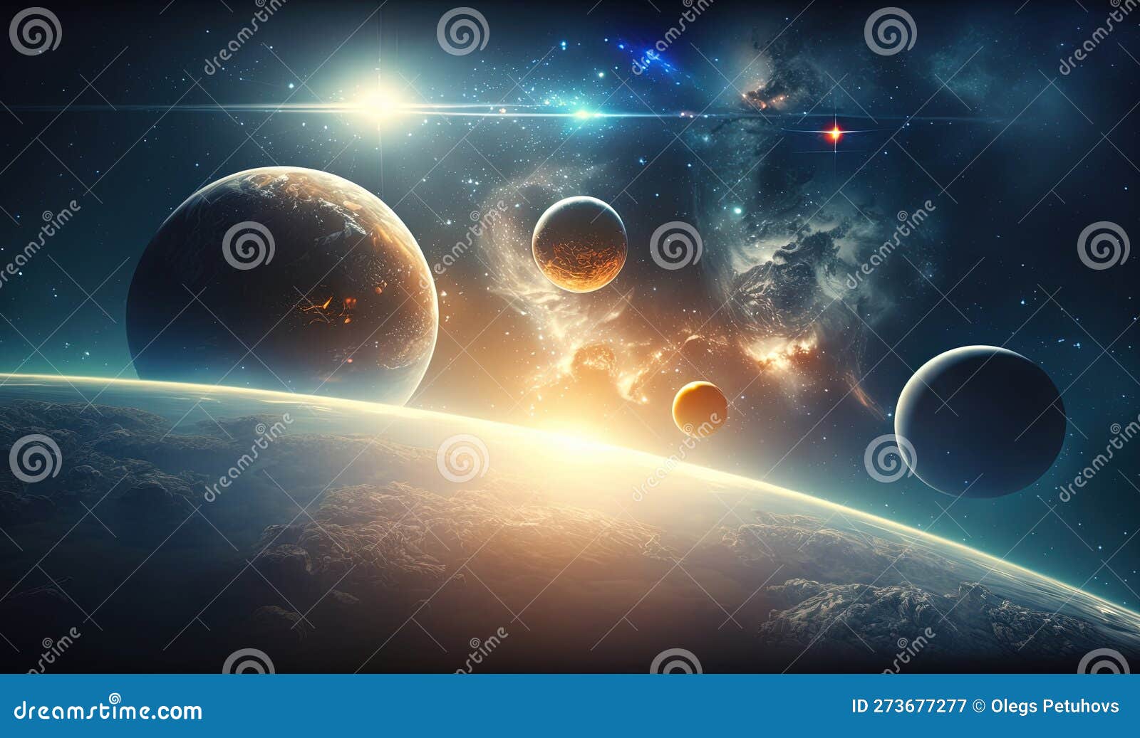An Artist S Rendering of Planets in the Solar System Stock Illustration ...