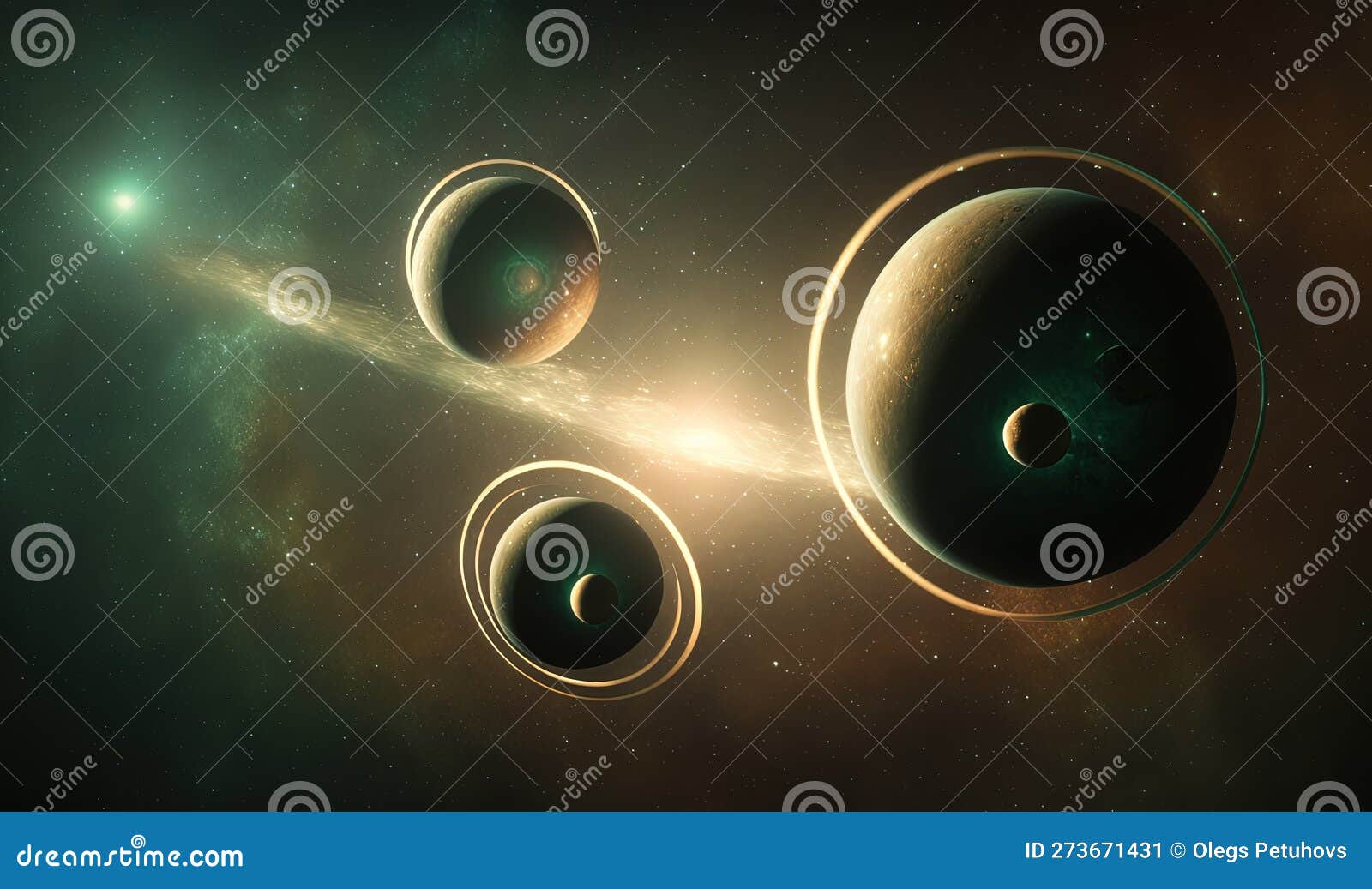 An Artist S Rendering of a Solar System with Four Planets Stock ...