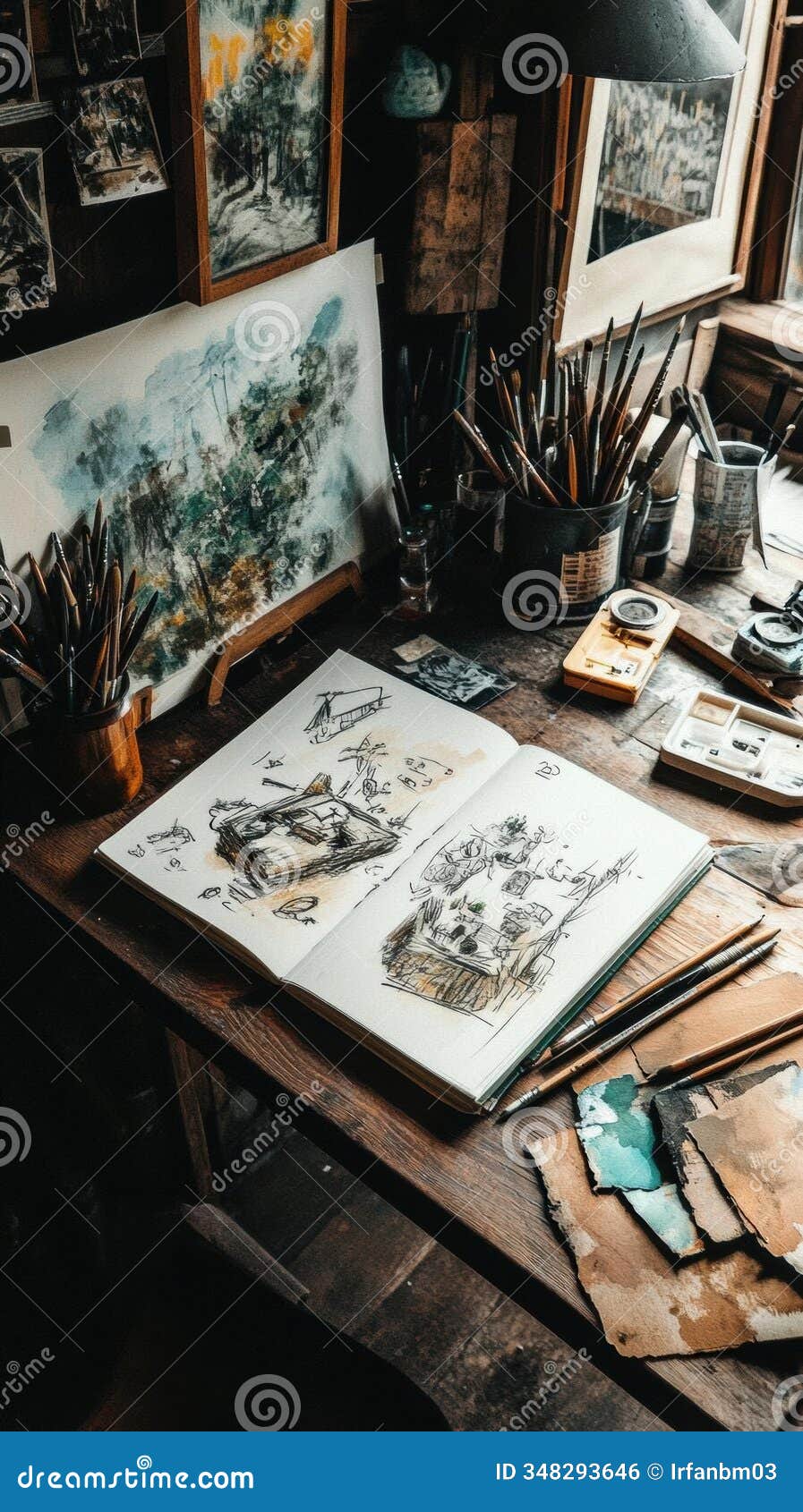 Artist S Workspace, a Glimpse into the Creative Process Stock Photo ...