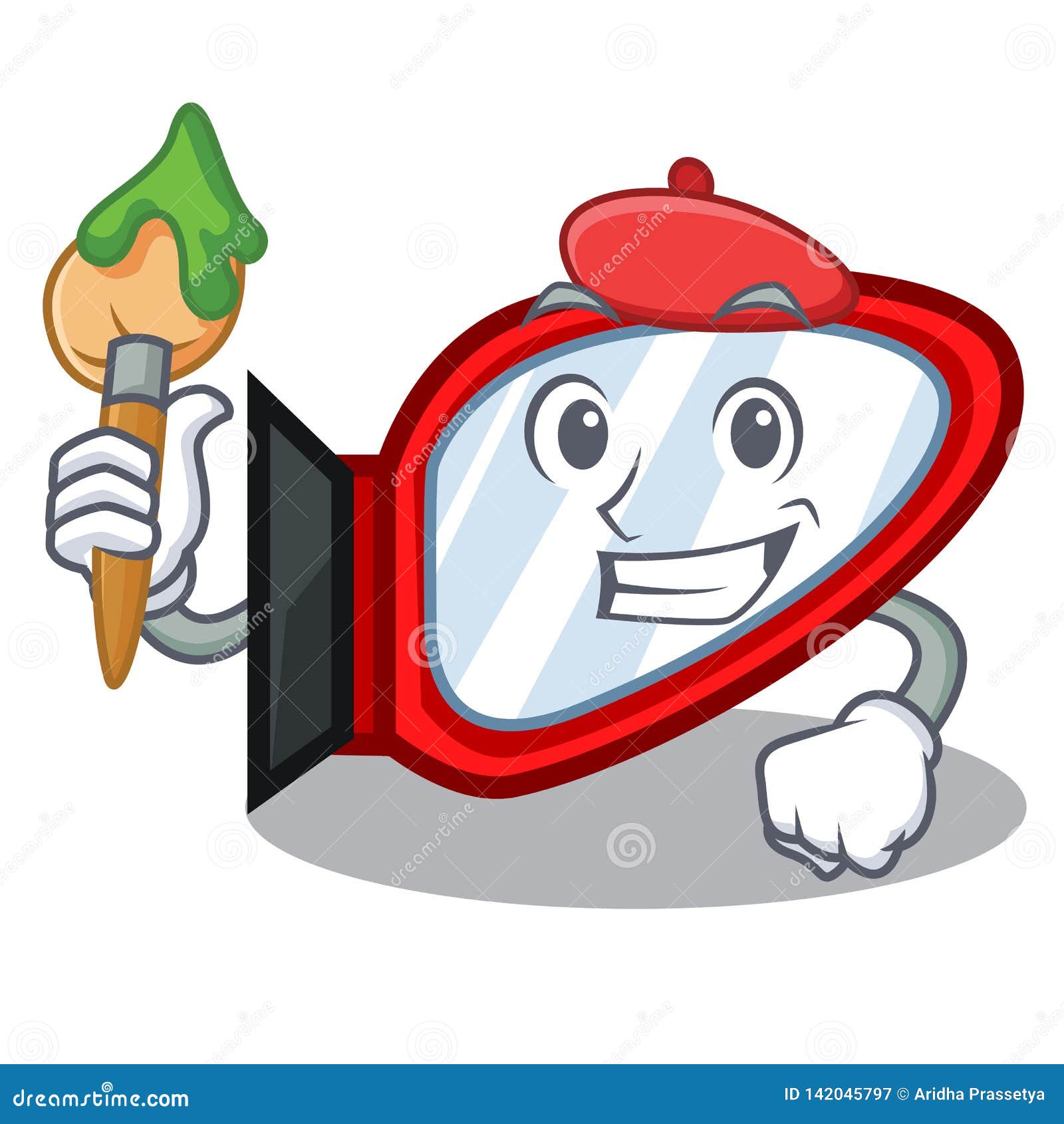 Artist Side Mirror Isolated with the Character Stock Vector ...