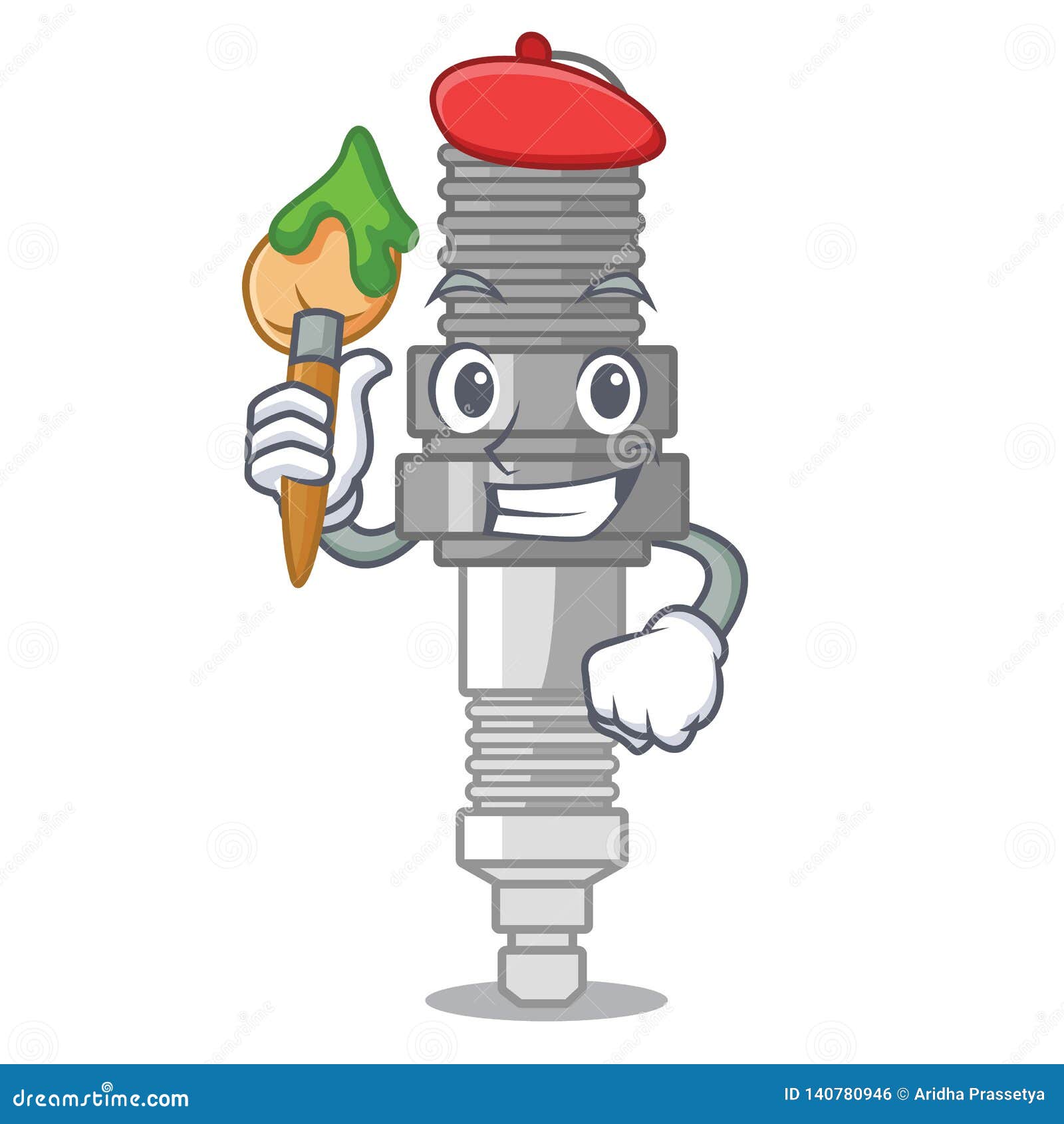 Artist Spark Plug in the Character Shape Stock Vector - Illustration of ...