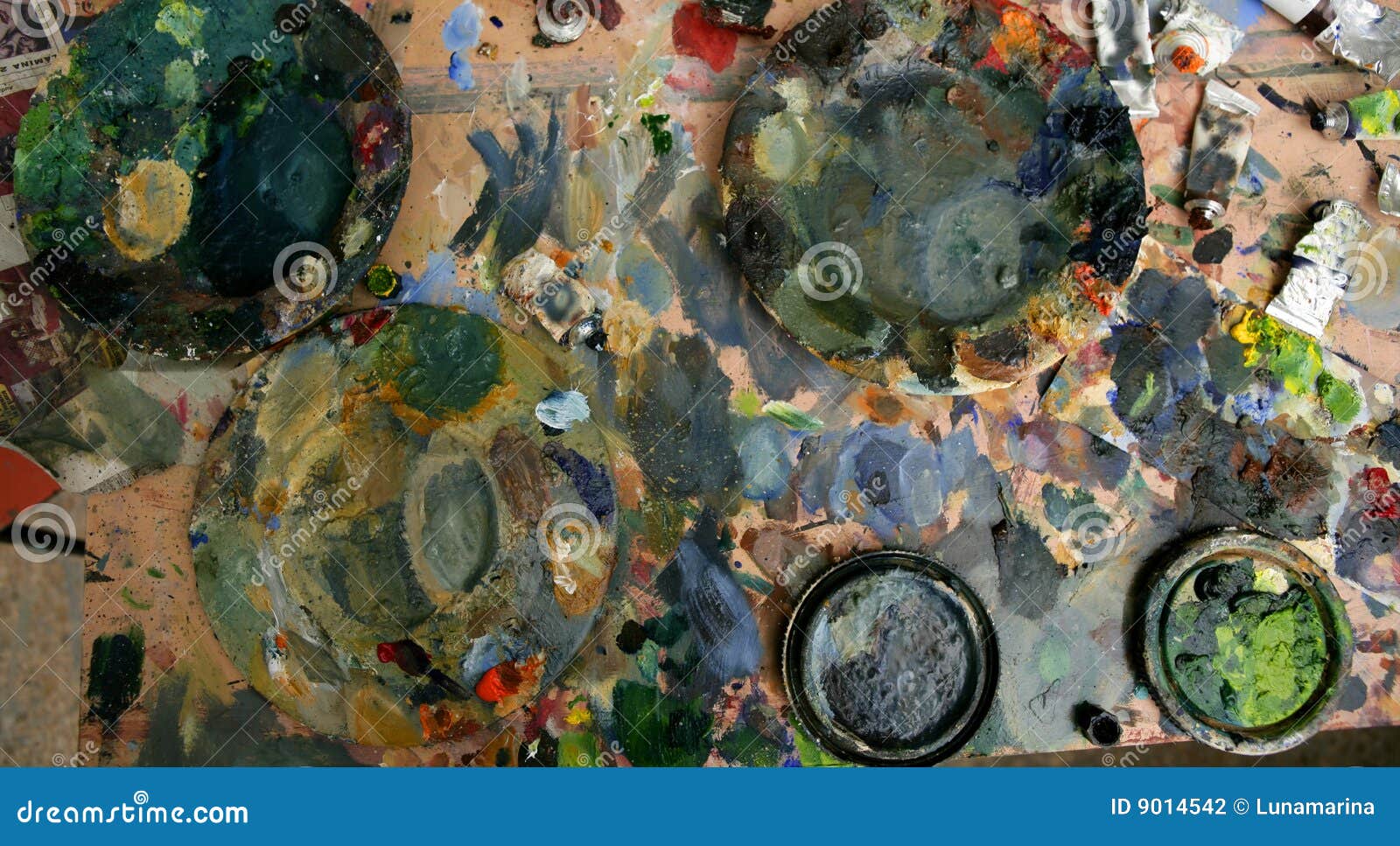 Artist Studio Painted Dirty Table Stock Photo - Image of drawing, dirty ...