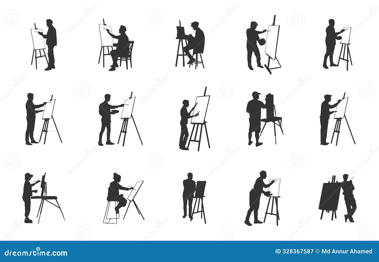 Artist Silhouette, Artist Drawing Silhouette, Painter Artist Silhouette ...